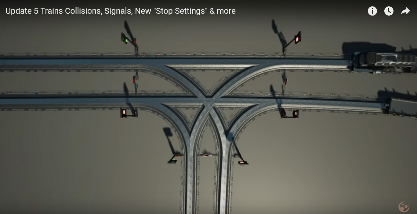 Update 5 : collisions de trains, signalisations, nouveaux "Réglages d ...